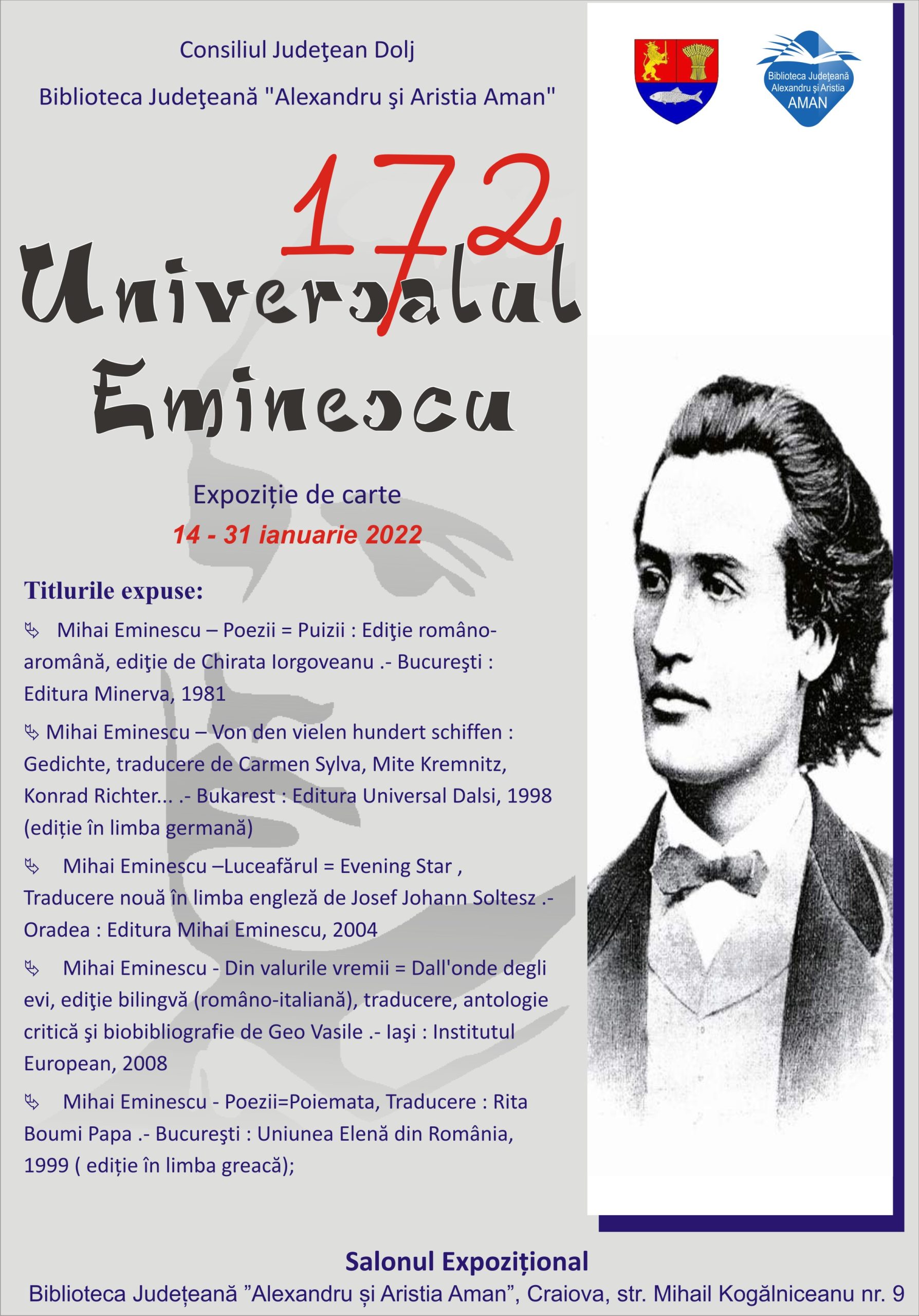 172 ani de la nașterea lui Mihai Eminescu