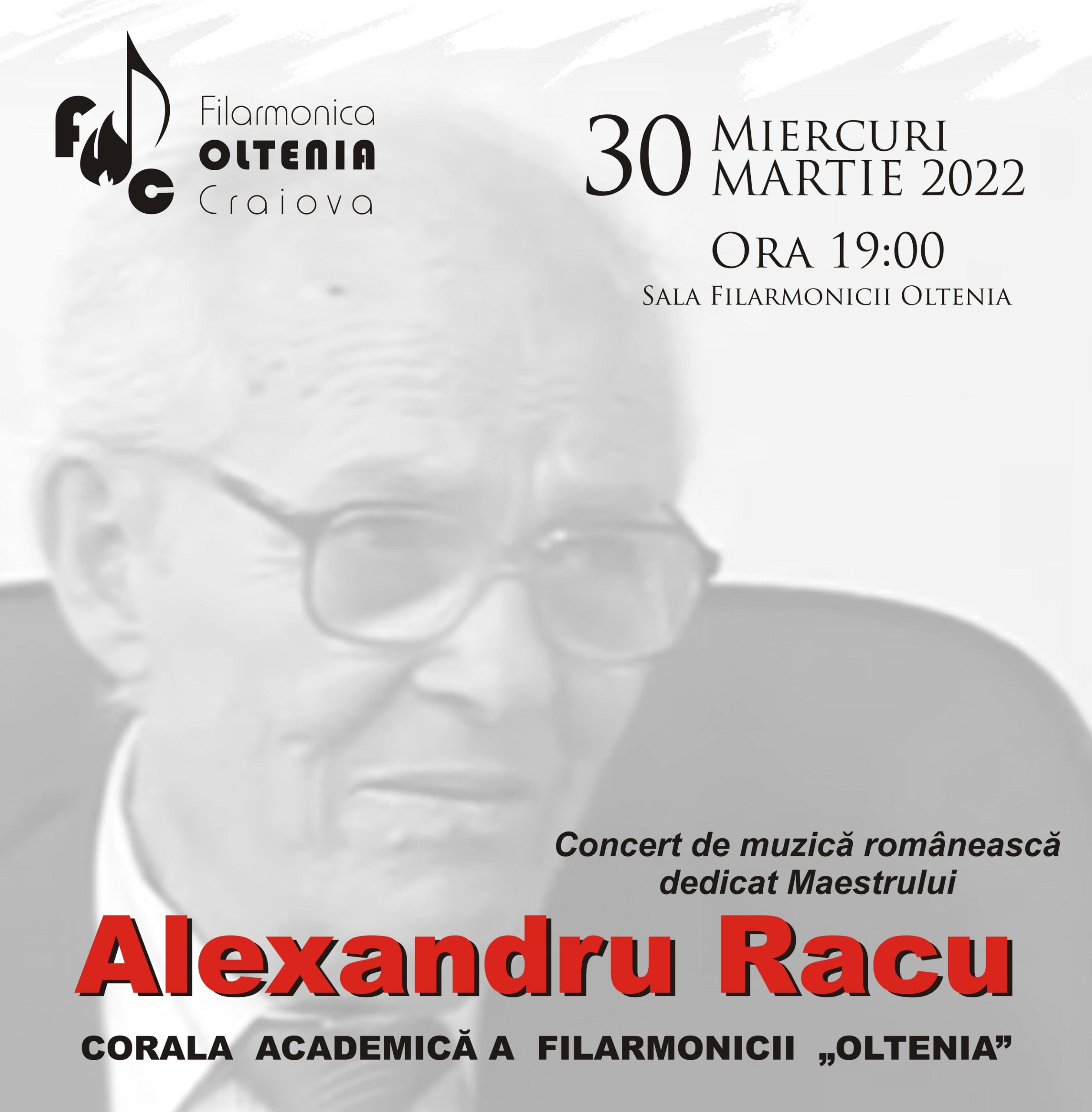 Concert de muzică românească dedicat Maestrului Alexandru Racu