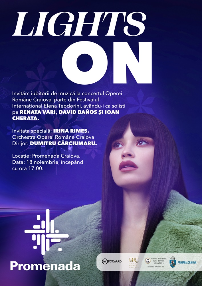 Irina Rimes și Opera Română Craiova deschid sezonul sărbătorilor de iarnă