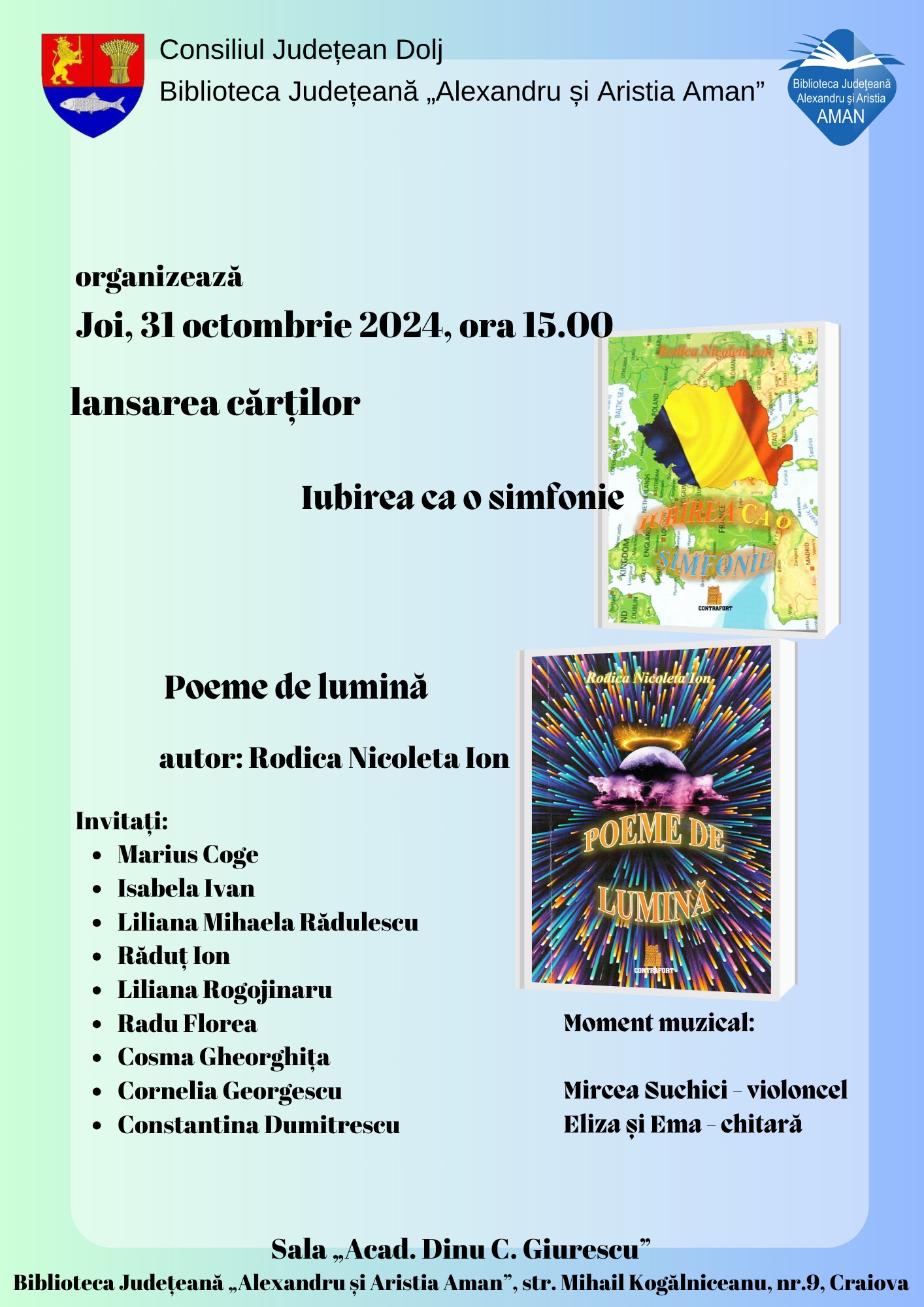 „Iubirea ca o simfonie” și „Poeme de lumină”, lansate la Aman | Euro Sud TV